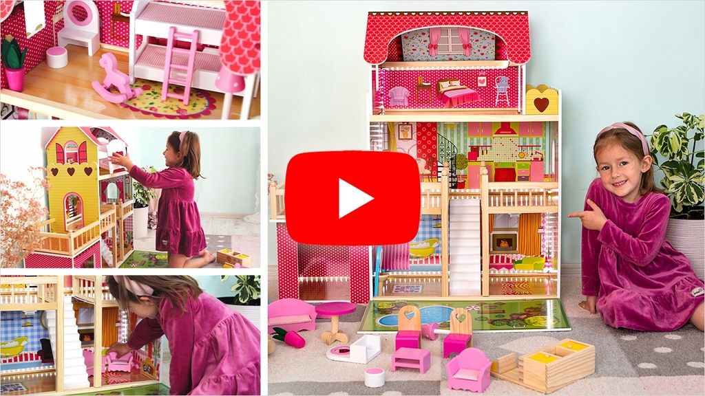 Купить ДЕРЕВЯННЫЙ КУКОЛЬНЫЙ ДОМИК KINDERPLAY СВЕТОДИОДНЫЙ СВЕТ: отзывы, фото и характеристики на ...