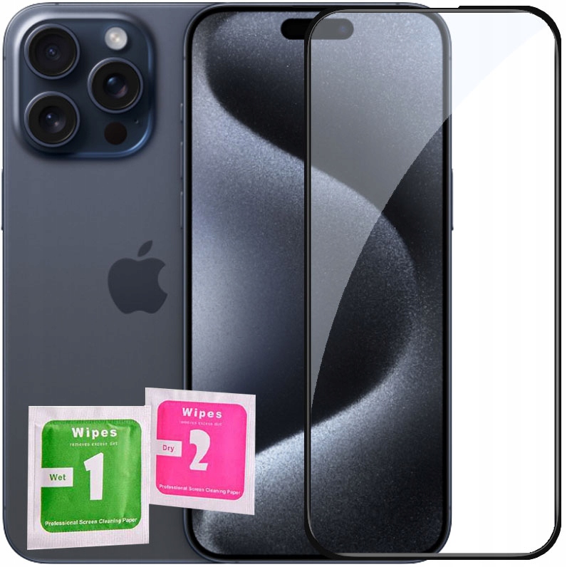 SZKŁO 5D NA CAŁY EKRAN PEŁNA SZYBA FULL FACE DO APPLE IPHONE 15 PRO MAX ...