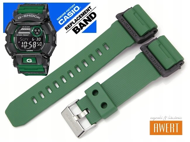 CASIO pasek do G-SHOCK GD-400-3 ORYGINAŁ zielony _ - 13260107910 - oficjalne archiwum Allegro