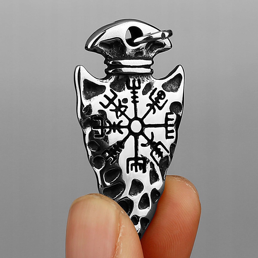 Viking włócznia kompas naszyjnik Viking Rune mężcz - 14144078124 ...