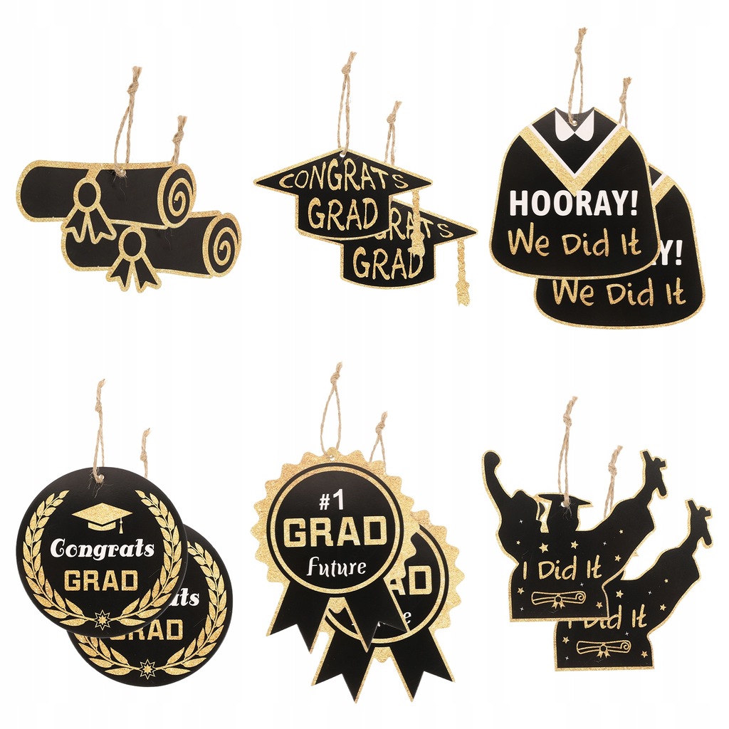 GRADUATION TAG DECOR TABLE PAPER SIGN 12 PCS - 14226050951 - oficjalne ...