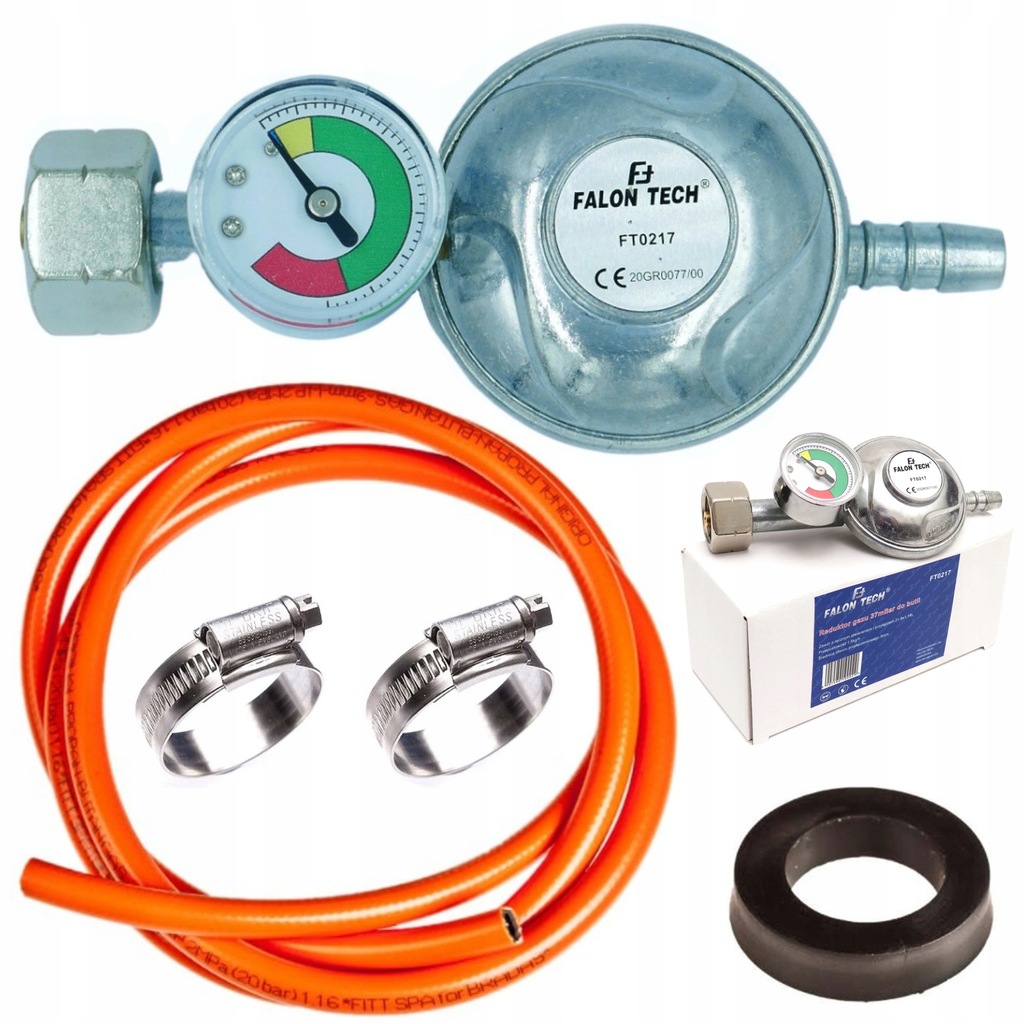 WĄŻ DO GAZU 2M REDUKTOR GAZOWY BUTLI 11KG OPASKI - 11505263627 - oficjalne archiwum Allegro