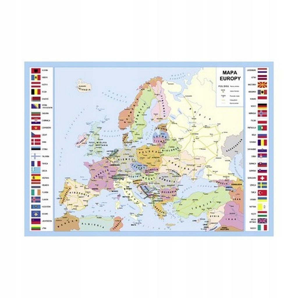 Podkładka na biurko mapa administracyjna Europy pl - 13263175382 ...