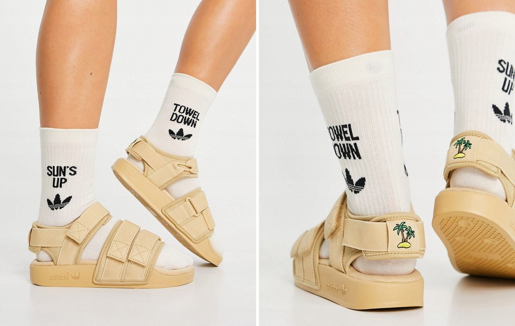 adidas 01 SKARPETKI BEŻOWE NAPIS LOGO 40-42 GBH - 13323023177 ...