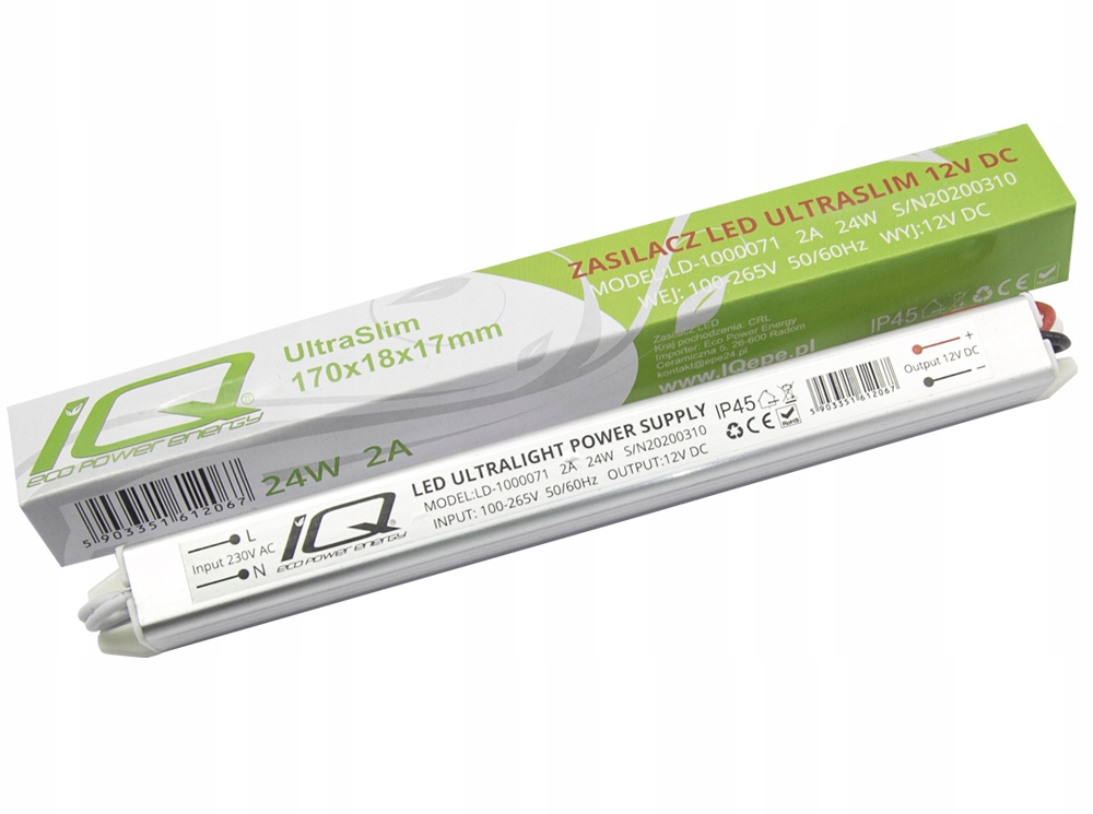 Zasilacz 12V 24W 2A ULTRA SLIM DO TAŚM LED LU24 - 12906557286 - oficjalne archiwum Allegro