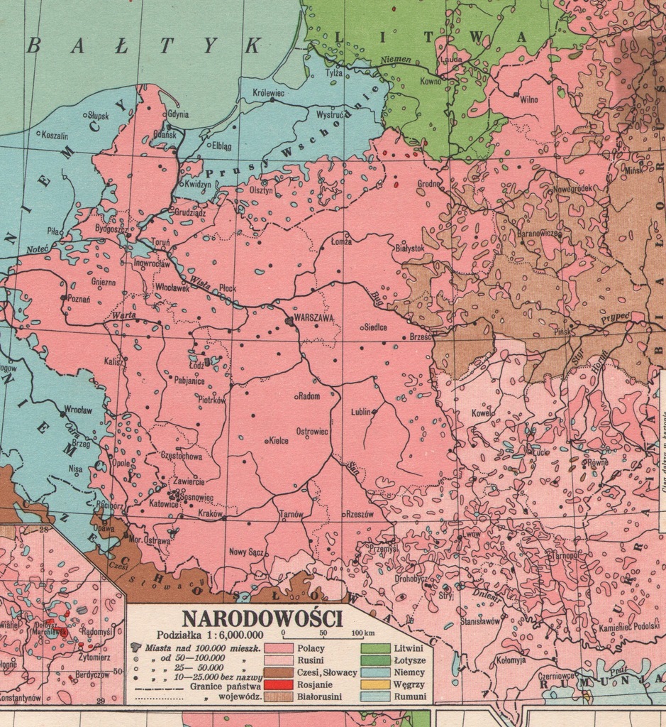 POLSKA II RP LUDNOŚĆ. MAPA LWÓW 1934 rok oryginał - 12605383550 ...