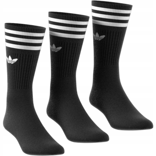 Skarpety adidas Originals Solid Crew Sock 39-42 wysokie 3-pak czarne ...
