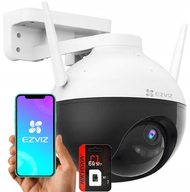 KAMERA OBROTOWA EZVIZ Zewn. WiFi C8T + Karta 64Gb - 11617556475 - oficjalne archiwum Allegro