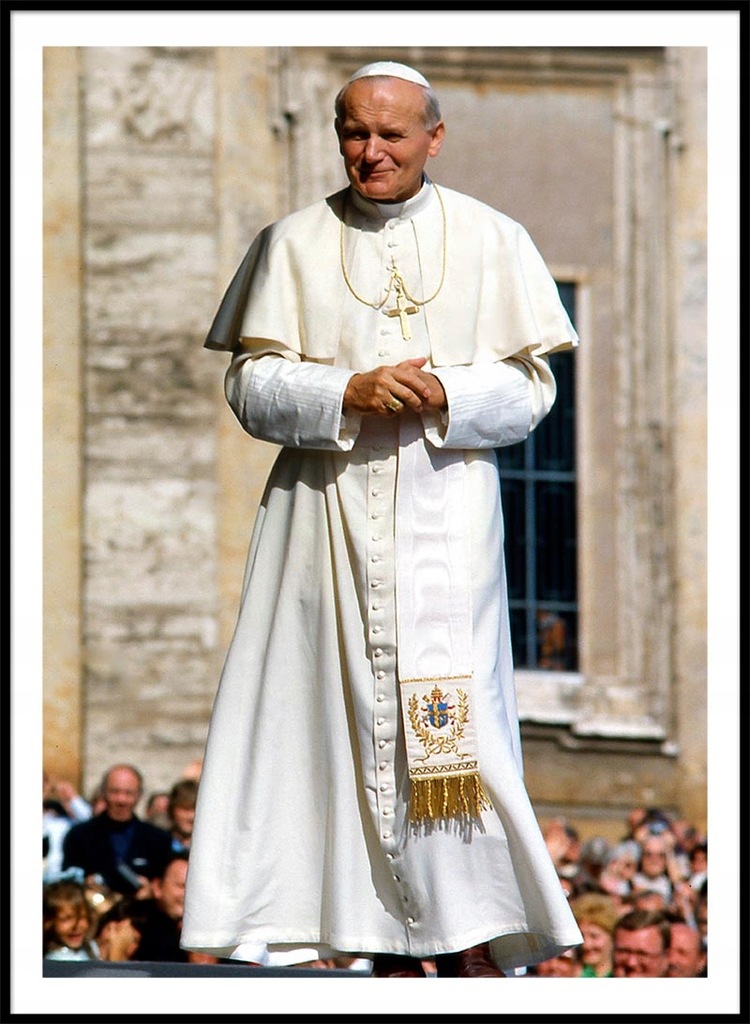 Plakat A2 grafika wzór PAPIEŻ JAN PAWEŁ II 05 - 11856559843 - oficjalne archiwum Allegro