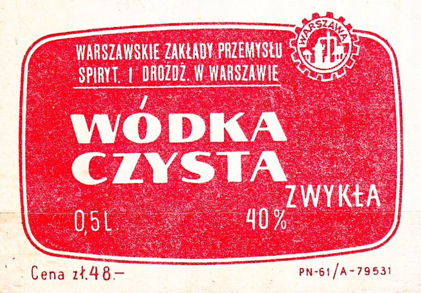 Etykieta PRL Wódka Czysta replika samoprzylepna - 15248412209 - oficjalne archiwum Allegro