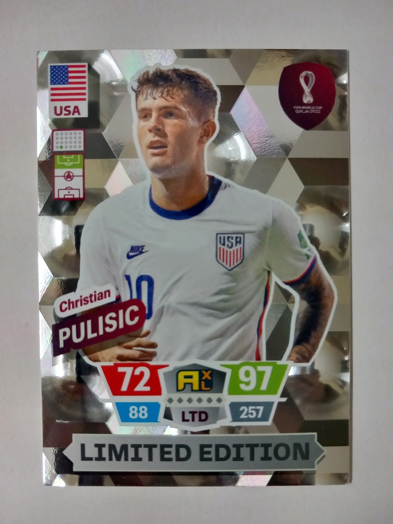WORLD CUP QATAR 2022 KARTA LIMITED EDITION PULISIC - 12903150354 - oficjalne archiwum Allegro