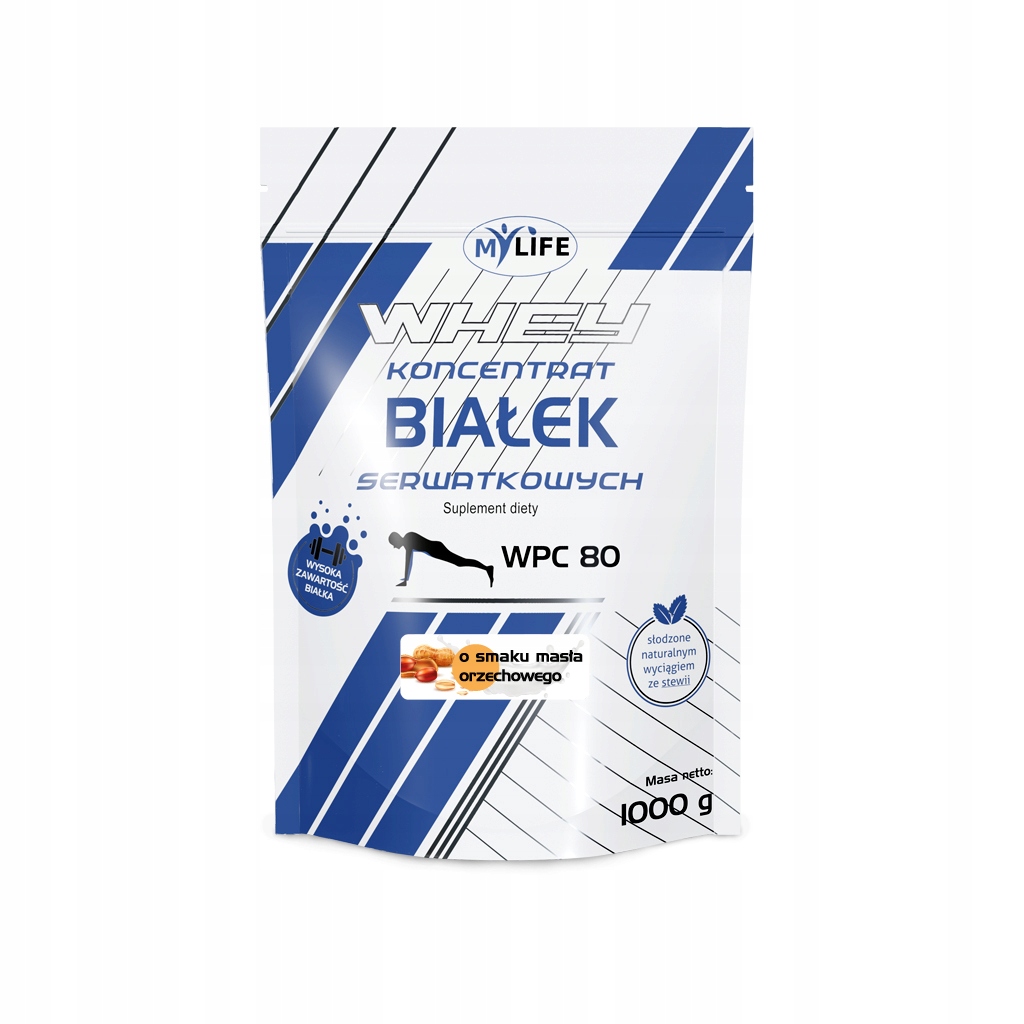 Białko WPC 80 słodzone stewią 1Kg MASŁO ORZECHOWE - 12732999281 ...