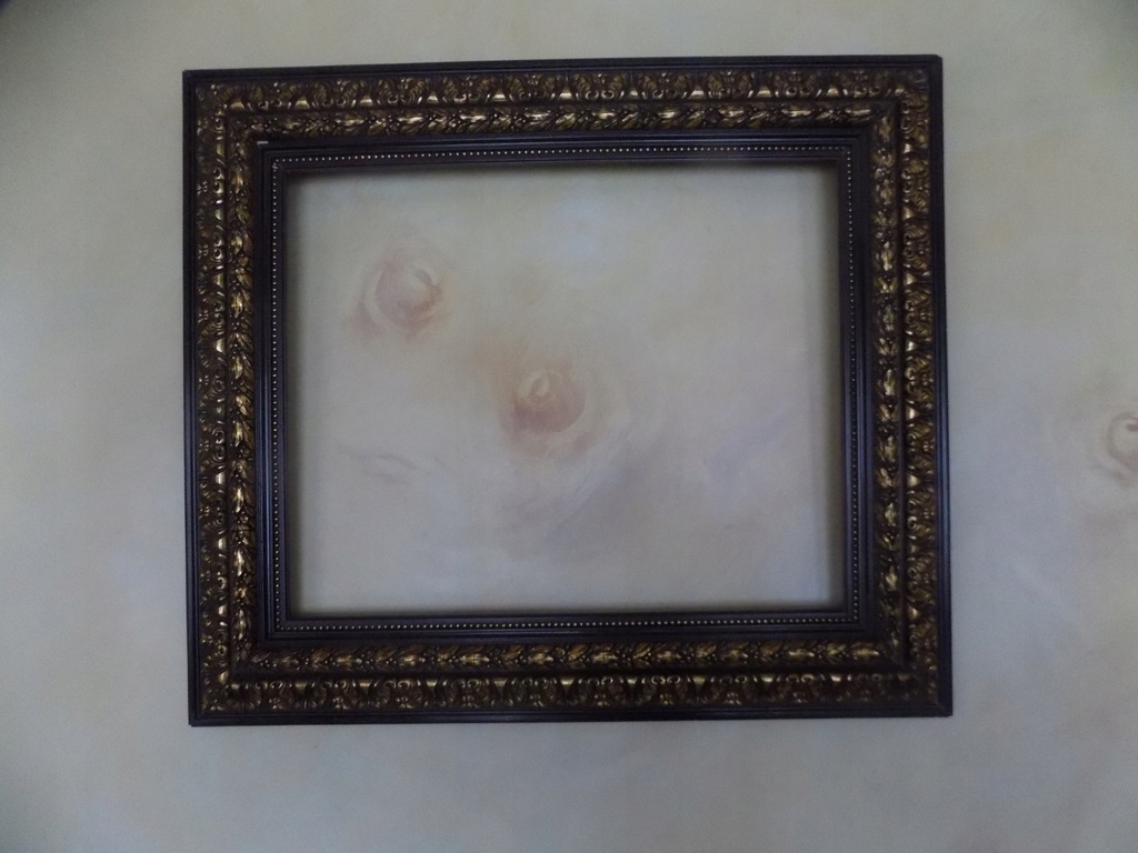 STARA RAMA DREWNIANA POLICHROMIA Z 1920 ROKU 78/67 CM - 16486718443 ...