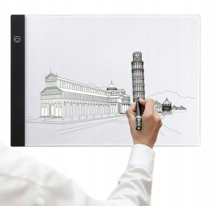 DESKA KREŚLARSKA TABLICA DO RYSOWANIA KALKA LED - 12746313405 ...