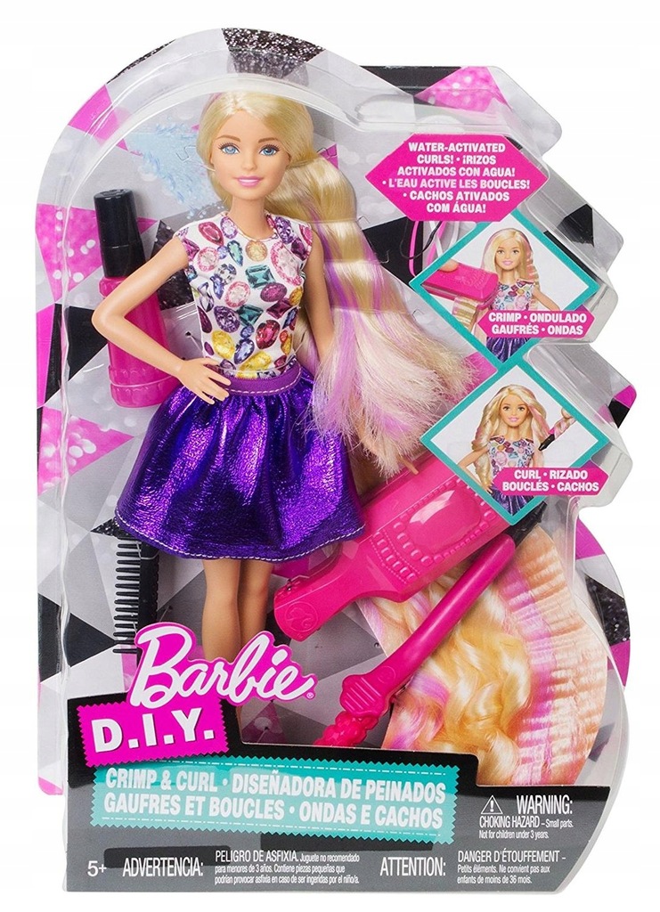 BARBIE LALKA STYLIZACJA WŁOSÓW FALE I LOKI DWK49 - 8337728746 ...