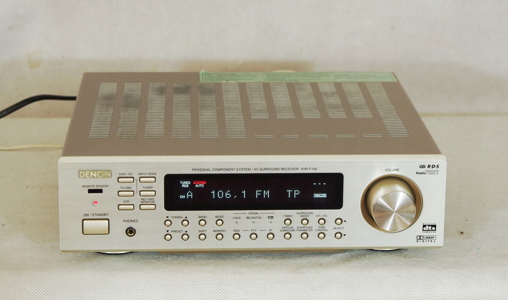 Denon AVR-F100, amplituner. Srebrny - 12458147040 - oficjalne archiwum Allegro
