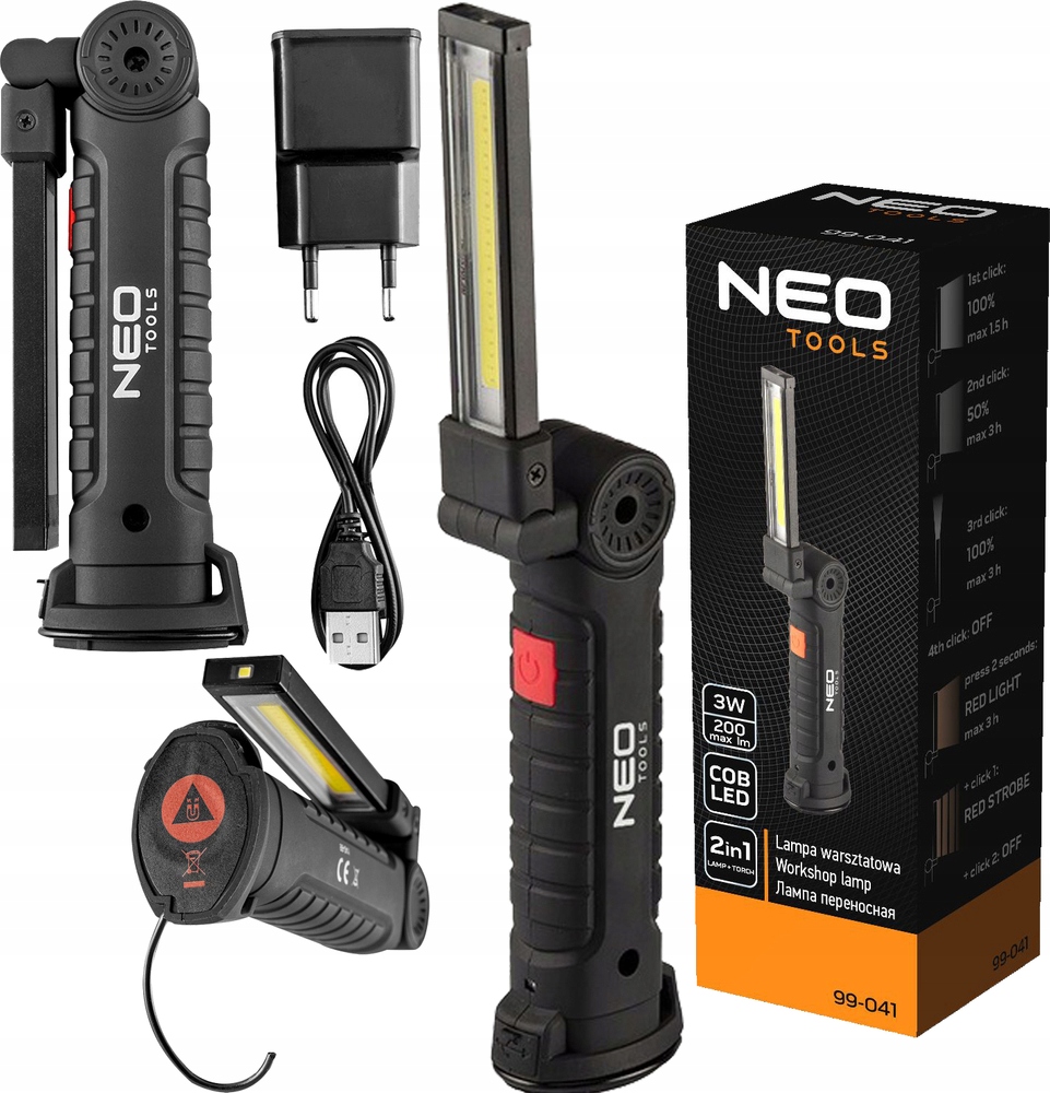 Lampa warsztatowa akumulatorowa Neo Tools 200lm - 12033045577 ...