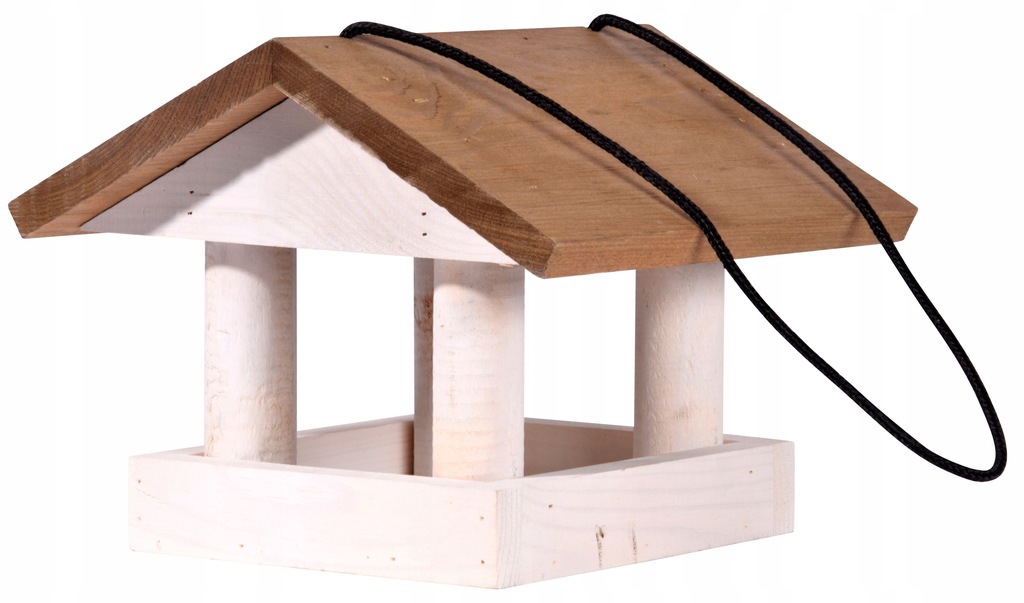 KARMNIK DLA PTAKÓW SOSNA DACH BRĄZ DO ZAWIESZENIA SIKORKA WRÓBEL RUDZIK ...