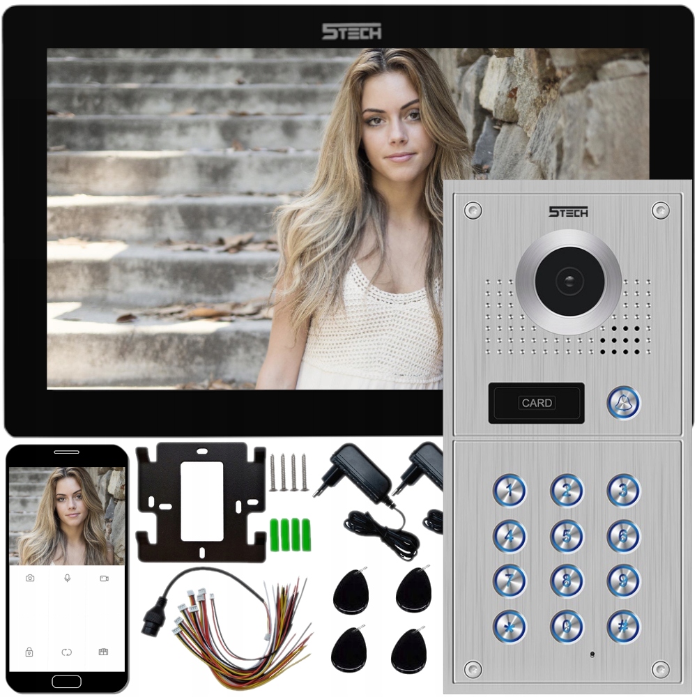 WIDEODOMOFON WIFI WIDEO DOMOFON WIDEOFON 5TECH - 12219271809 - oficjalne archiwum Allegro