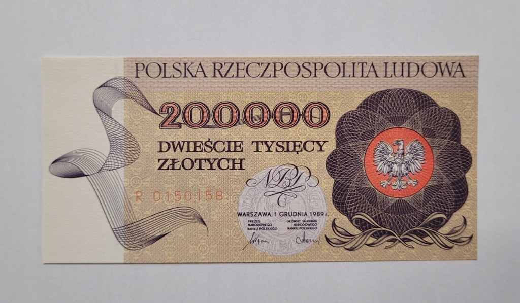 Banknot PRL 200000 zł dwieście tysięcy 1989 R - 13861259080 - oficjalne ...