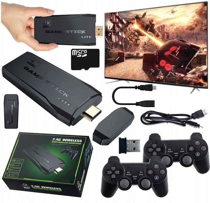 KONSOLA HDMI GAME BOX EMULATOR TV + 2 KONTROLERY - 13844554324 ...