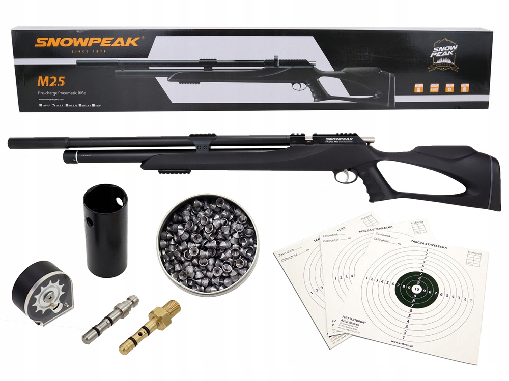 Wiatrówka karabinek PCP Snow Peak M25 kal. 6,35 mm zintegrowany tłumik ...