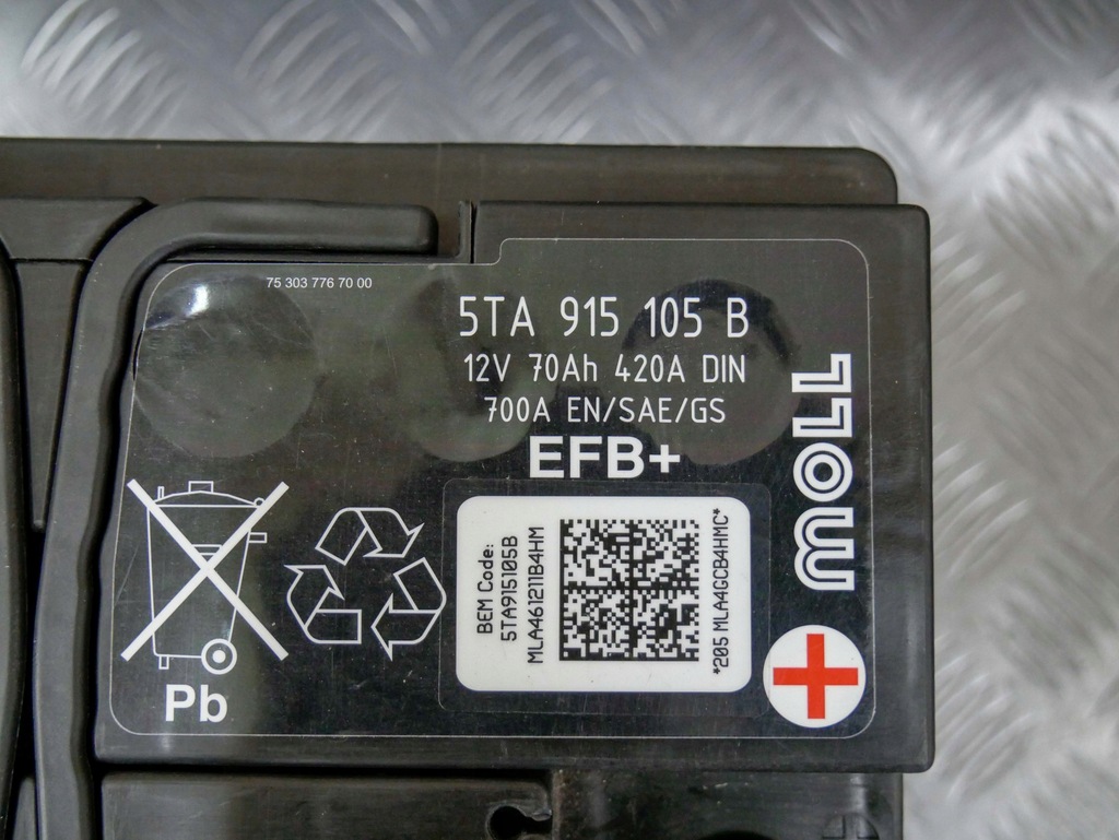 AKUMULATOR EFB+ MOLL 70Ah 420A 5TA915105B VW AUDI - 8501409059 ...