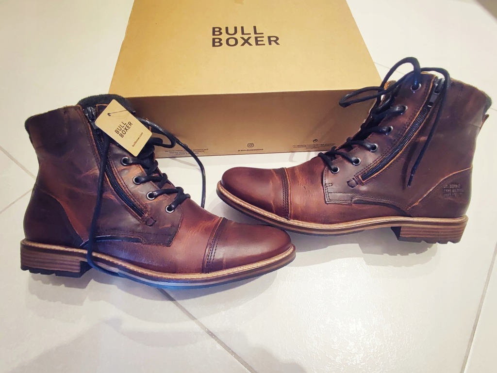 BULLBOXER buty męskie skórzane zamek r. 45 449 ZŁ - 13342284747 ...