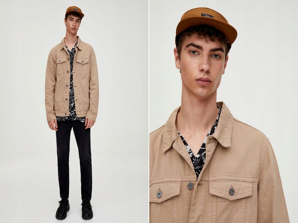 P004G09 KURTKA JEANSOWA BRĄZOWA PULL & BEAR M - 13623053133 - oficjalne archiwum Allegro
