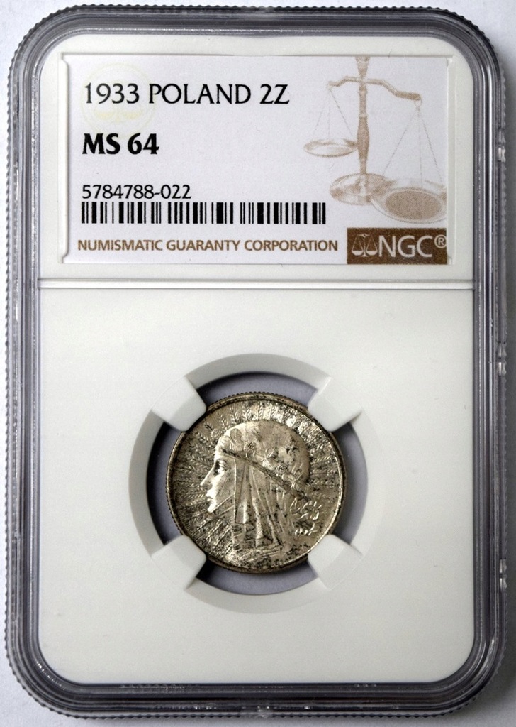 2 ZŁ GŁOWA KOBIETY 1933 NGC MS64 - 15305392184 - oficjalne archiwum Allegro