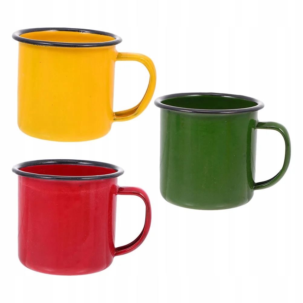 Colored Enamel Mug Metal Coffee Mugs Tea 3 Pcs - 13729122076 ...