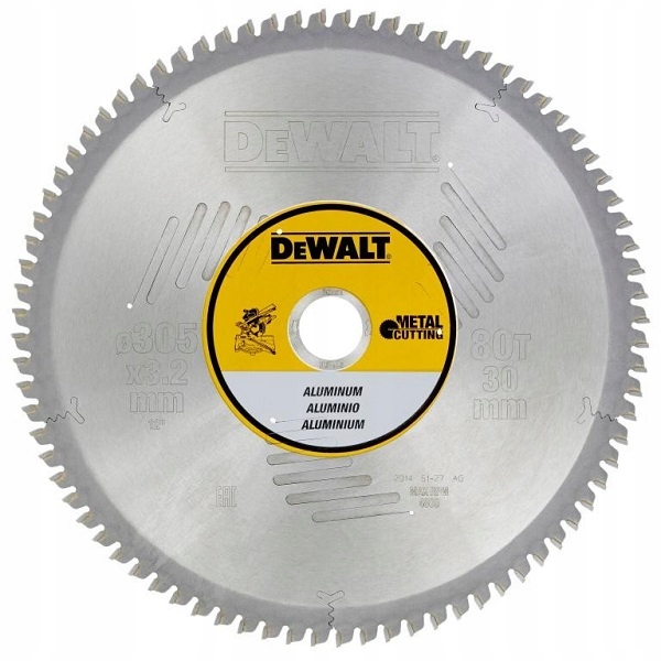 Piła tarczowa DeWalt Tarcza do aluminium 305x30mm 80T - 14395530029 - oficjalne archiwum Allegro
