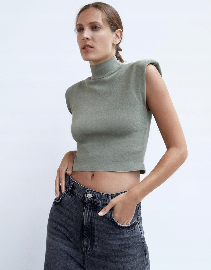 ZARA BLUZA BEZ RĘKAWÓW STÓJKA HC5 XXF__S - 13517030486 - oficjalne ...