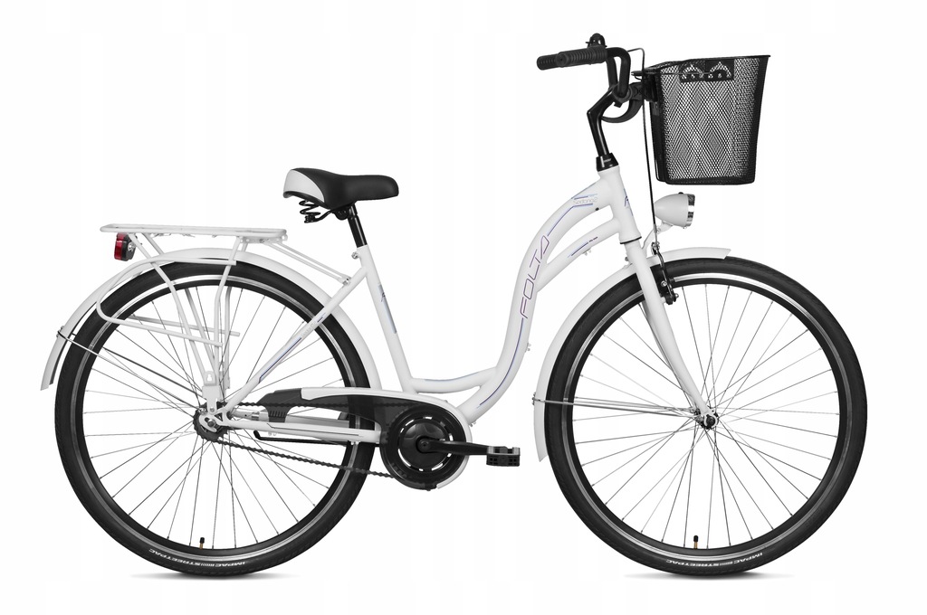 DAMSKI ROWER MIEJSKI DAMKA FOLTA 17,5"/28" SEDONA SWAN 2 KOSZ BIAŁY MAT ...