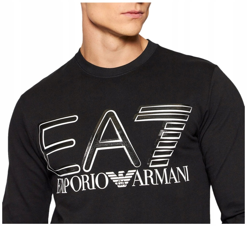 Bluza męska EA7 Emporio Armani czarna z logo - XXL - 13001827065 - oficjalne archiwum Allegro