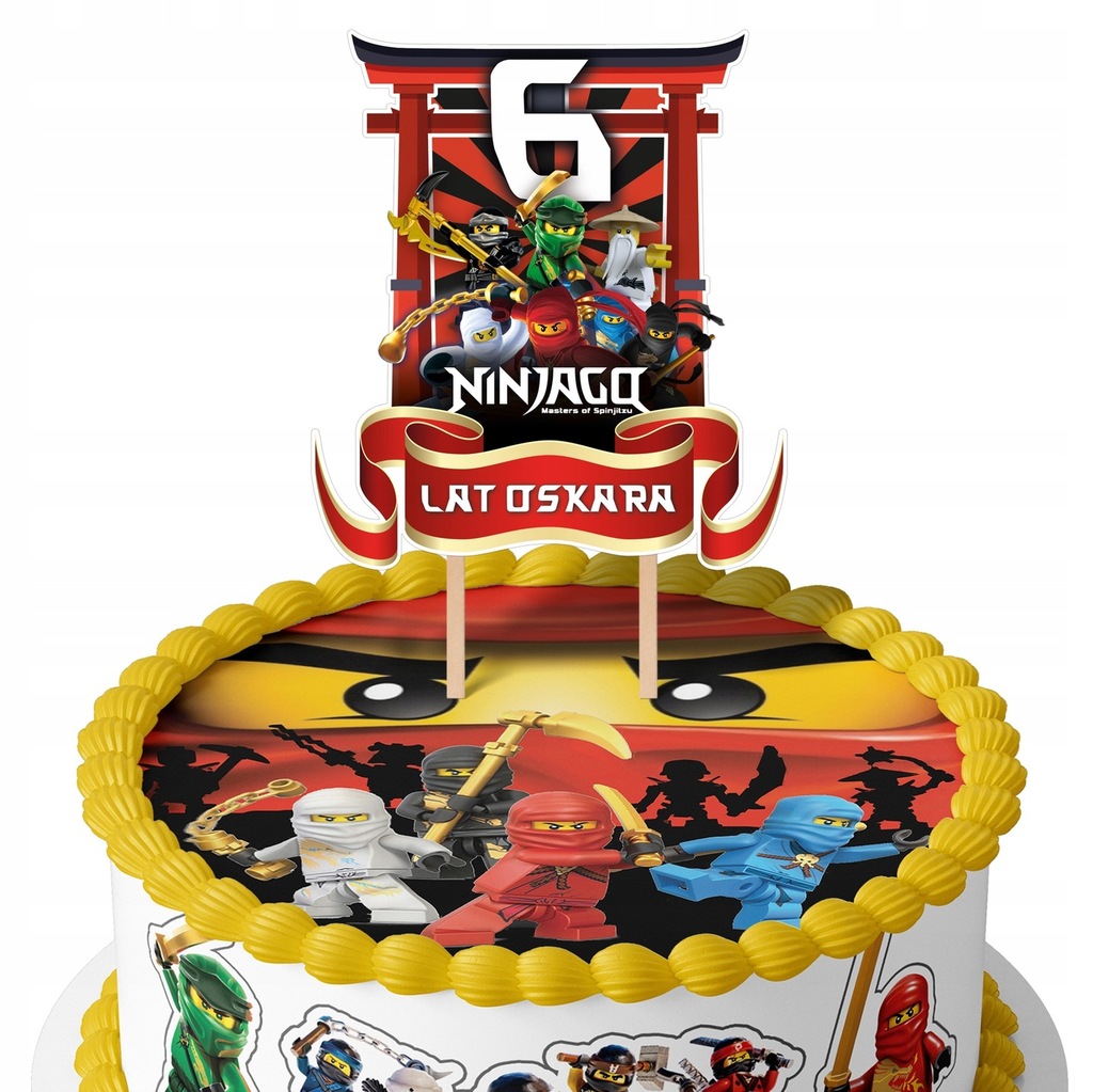Topper Urodzinowy na tort LEGO NINJAGO + Imię Wiek - 13909411591 ...