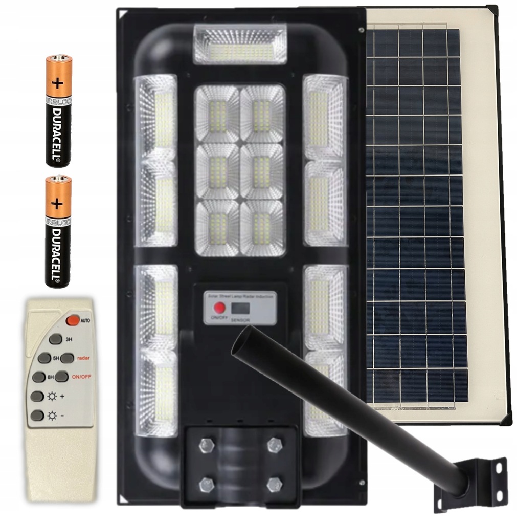 LAMPA SOLARNA LED OGRODOWA CZUJNIK PILOT 1500W - 13596497129 - oficjalne archiwum Allegro