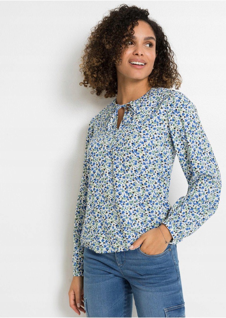 IE1011 BLUZKA Z KOŁNIERZYKIEM W KWIATY__40 - 13272456545 - oficjalne ...