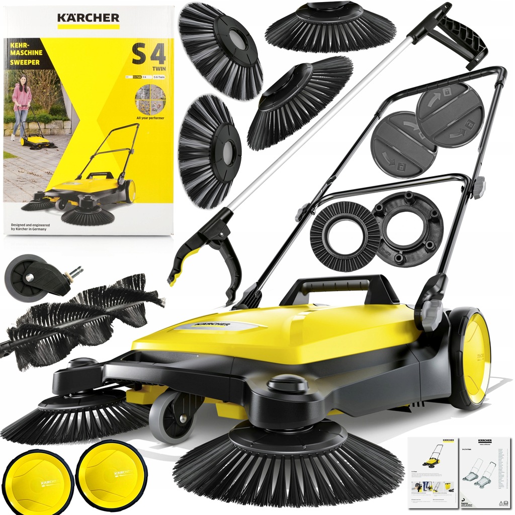 ZAMIATARKA KARCHER S4 TWIN +SZCZOTKI + CHWYTAK XXL - 11945252949 - oficjalne archiwum Allegro