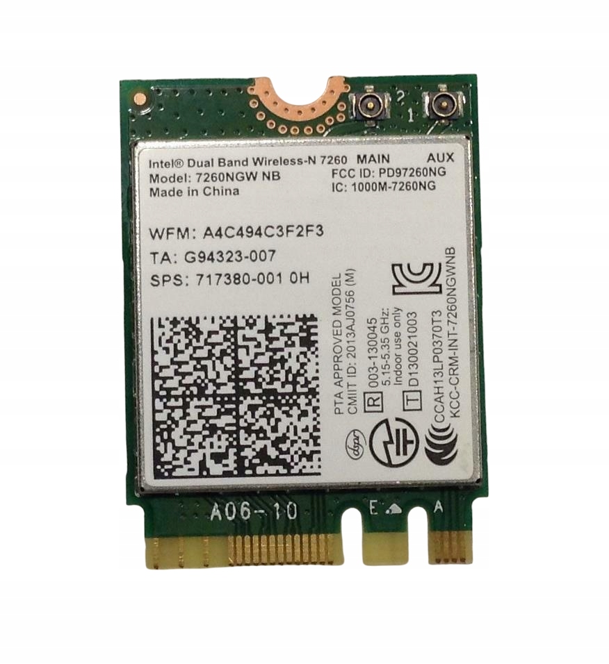 KARTA WIFI HP INTEL 7260NGW NB 802.11 ABGN 717380-001 M.2 2230 PCIE - 15463272267 - oficjalne ...