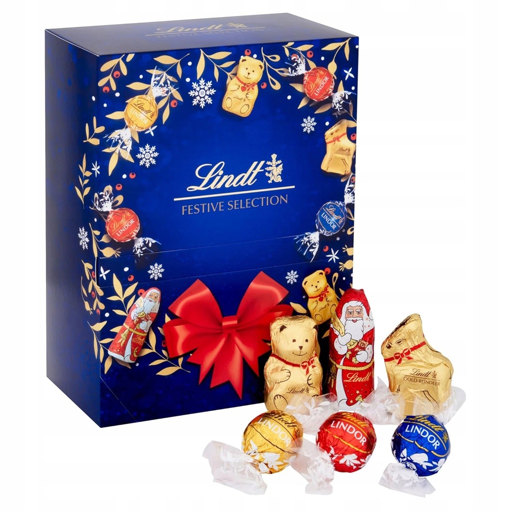 Lindt Czekoladowe pudełko na Boże Narodzenie Mikołaj Miś Renifer Mix ...