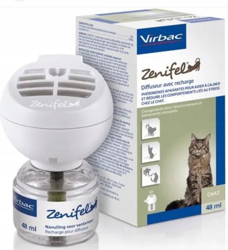 ZENIFEL VIRBAC DYFUZOR+WKŁAD 48ml FEROMONY KOCIE DATA! 05/2024 ...