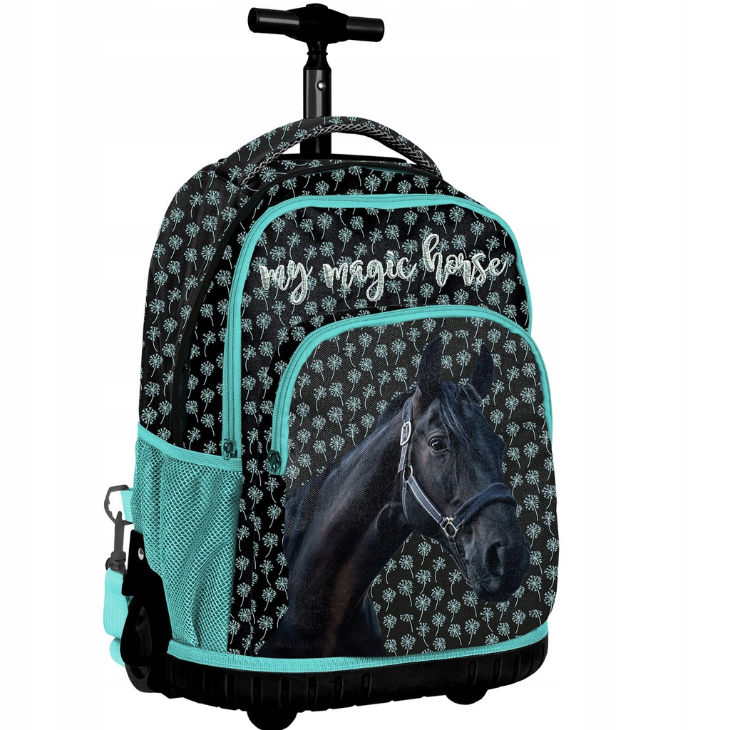 PLECAK SZKOLNY NA KÓŁKACH Z KONIEM CZARNY KOŃ PASO - 8248166066 - oficjalne archiwum Allegro