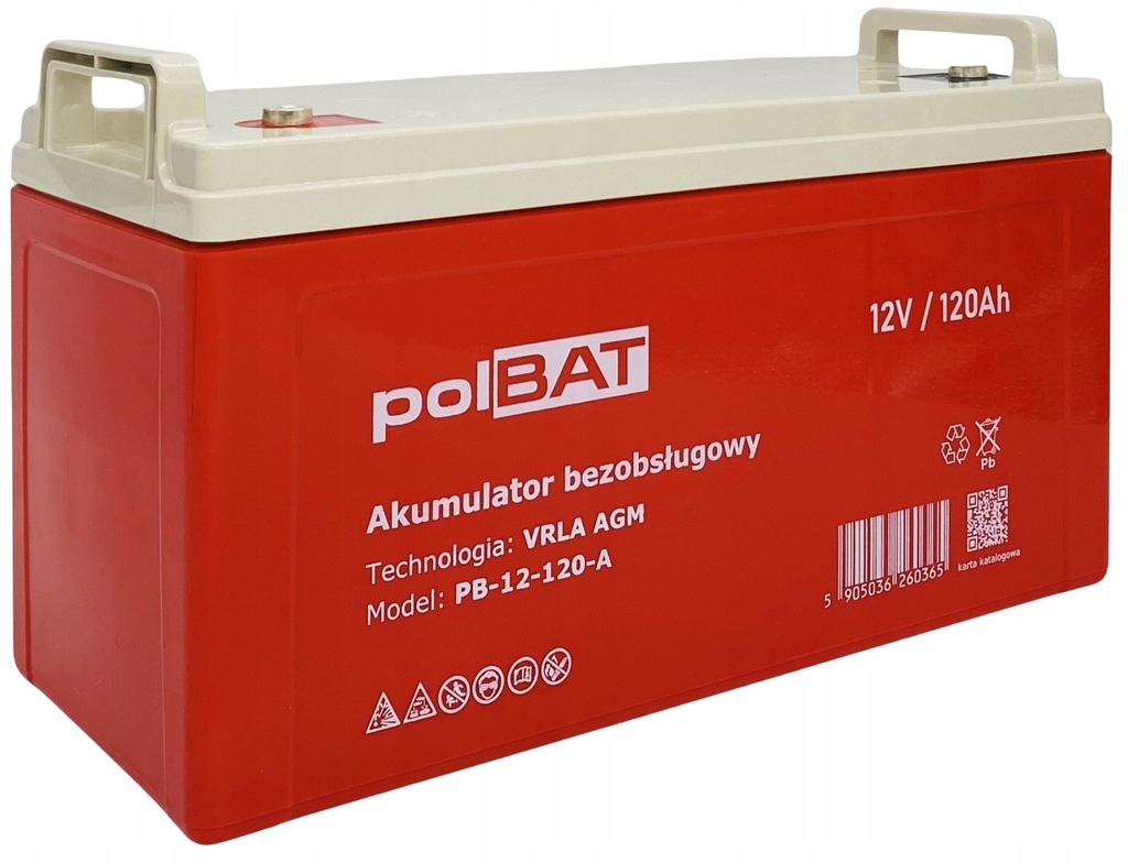 AKUMULATOR VRLA AGM 12V 120Ah WAGA 32.50 kg POLSKA MARKA BEZOBSŁUGOWY UPS - 15124482825 ...