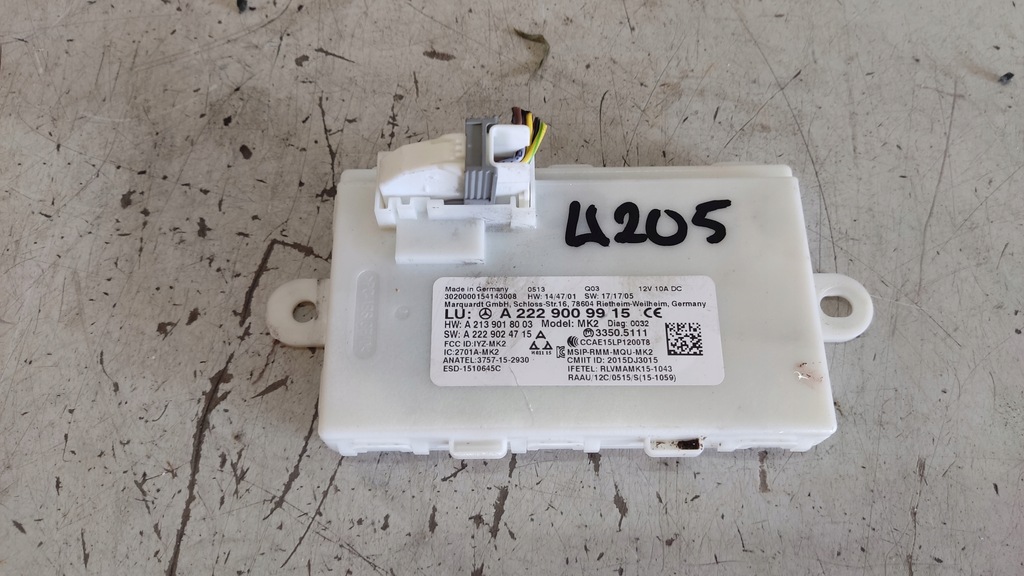 MERCEDES W205 MODUŁ STEROWNIK A2229009915 - 13469200530 - oficjalne ...