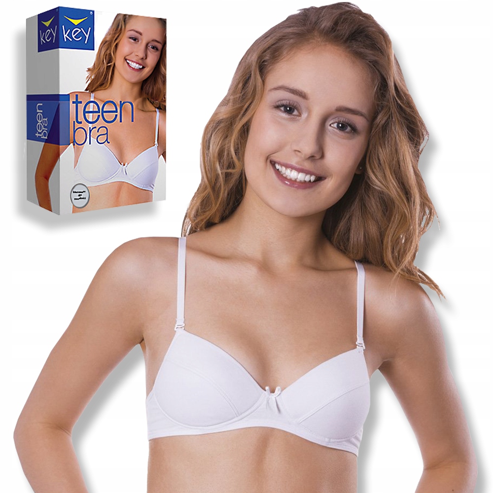 KEY biustonosz dla nastolatki TBC 024 biały 75AA - 12615528622 - oficjalne archiwum Allegro