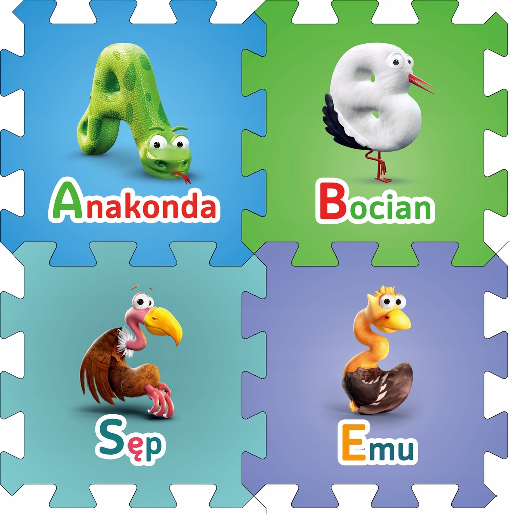 1,54 m2 MEGA Duża mata piankowa puzzle TVP ABC - 12140240942 - oficjalne archiwum Allegro