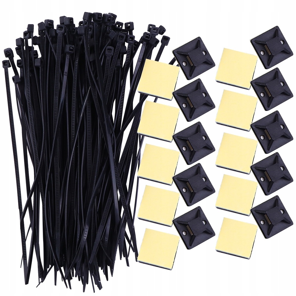 ADHESIVE MOUNTS NYLON ZIP TIES - 14095774776 - oficjalne archiwum Allegro