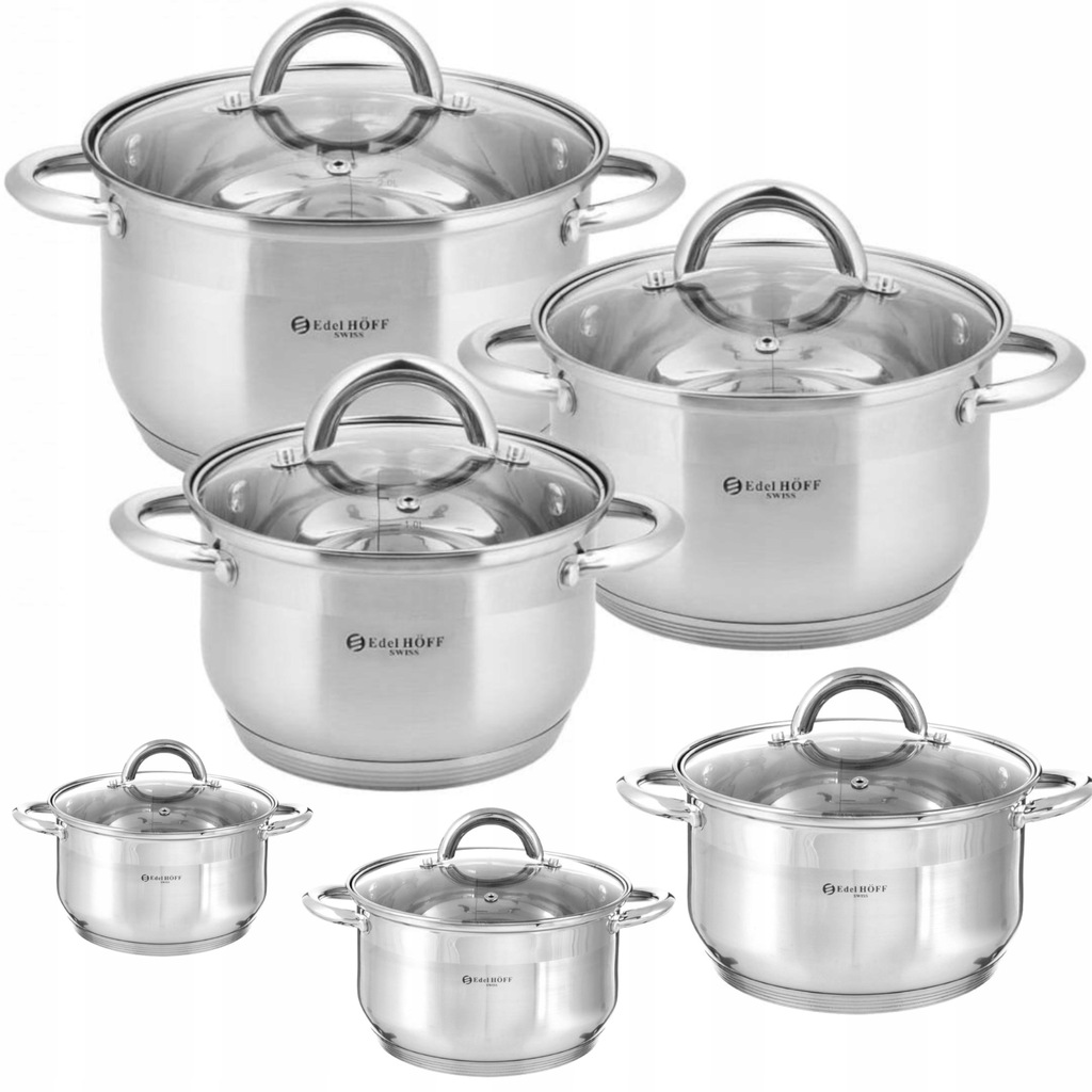 ZESTAW GARNKÓW STALOWYCH INDUKCJA GAZ KOMPLET 12 EL. - 15279971859 ...