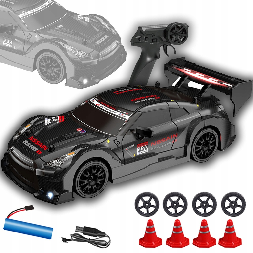 Auto Samochód NISSAN GTR RC Drift 4x4 Zdalnie Sterowany na Pilot Do DRIFTU - 16867974266 ...